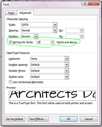 Using Kerning in Word - Kimberly Geswein Fonts