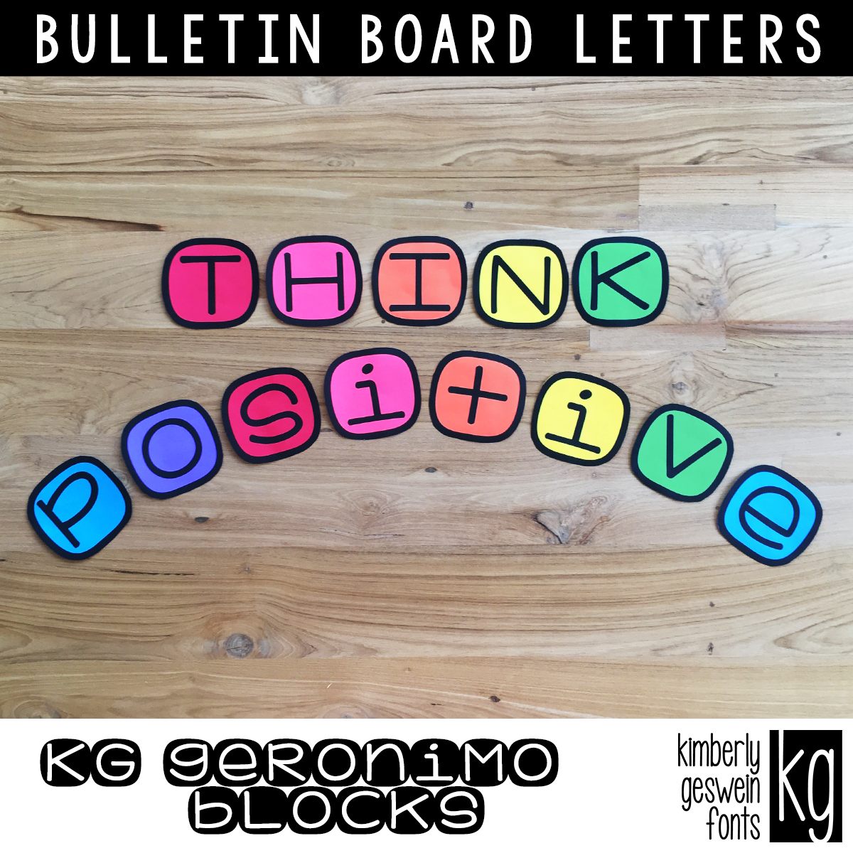 KG Geronimo Blocks Bulletin Board Letters - Kimberly Geswein Fonts