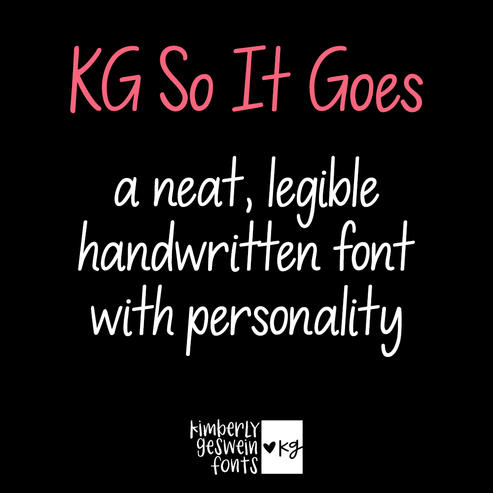 KG So It Goes - Kimberly Geswein Fonts